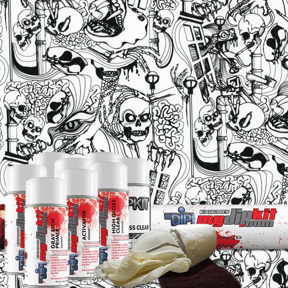Crazy Skulls Hydro Printing Design DIY Hydrographic Dip Kit | My Dip Kit