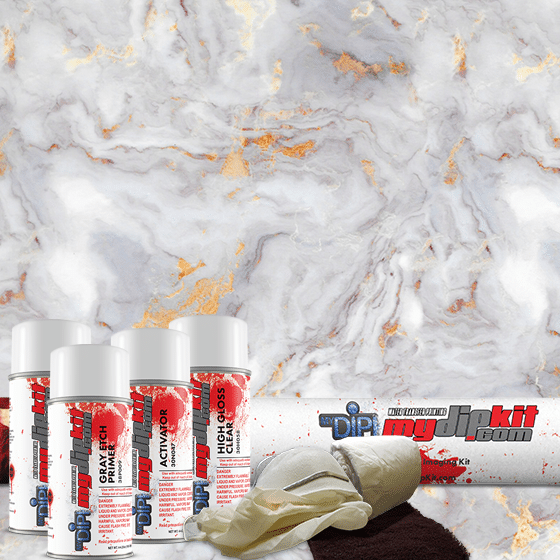 Gold Flake Marble Hydro Printing Design DIY Hydro Dip Kit | My Dip Kit