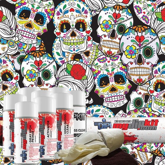 Sugar Skulls Hydro Printing Design DIY Hydrographic Dip Kit | My Dip Kit